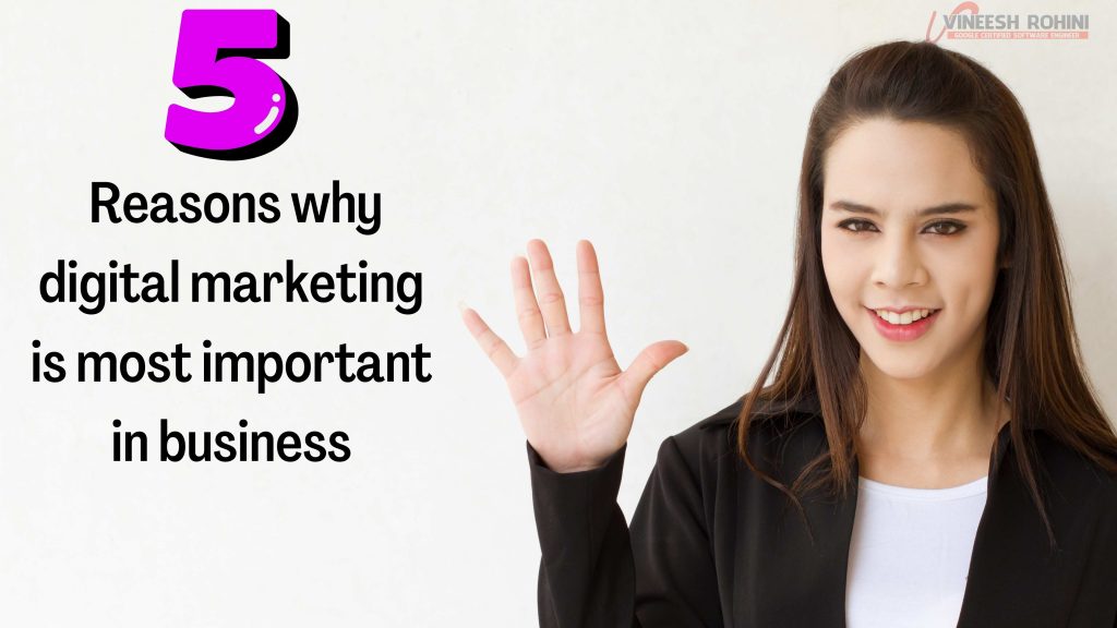 Five reasons why digital marketing is most important in business - Vineesh Rohini