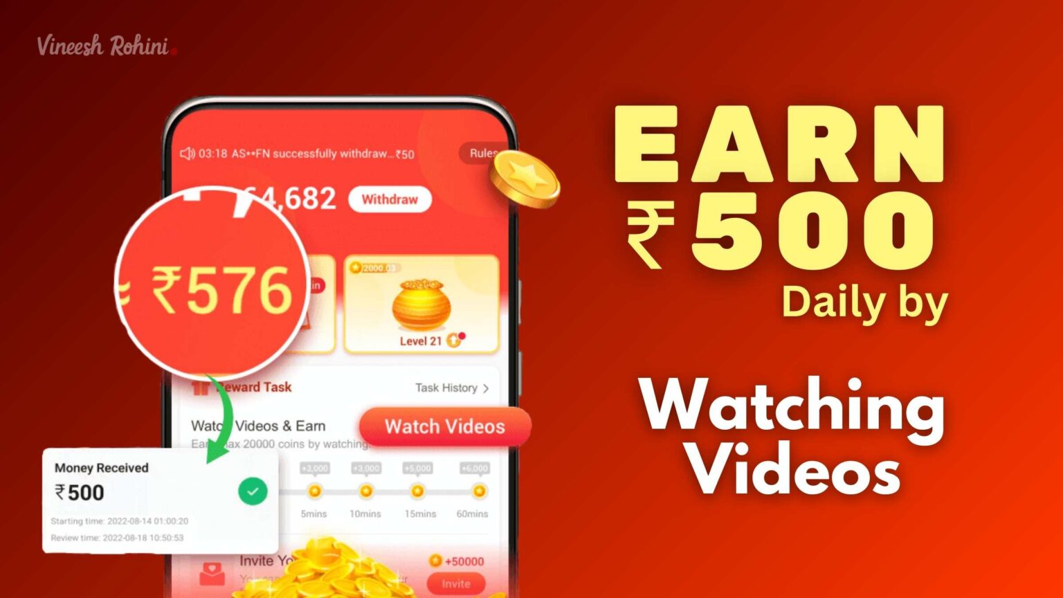 Vidmate Cash - Earn ₹500 Daily by Watching Videos | Vidmate Cash Comprehensive Review - Vineesh ...